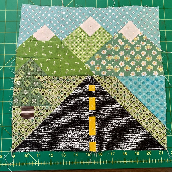 The Open Road Mountains Travel Quilt Block PDF Pattern - Includes ...