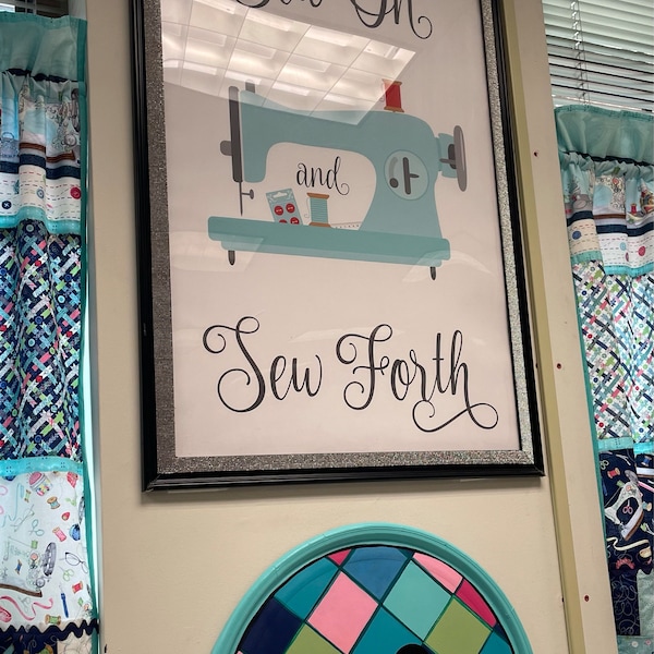 Sew on and Sew Forth Printable Craft Room Sign Sewing Room Decor Sewing ...