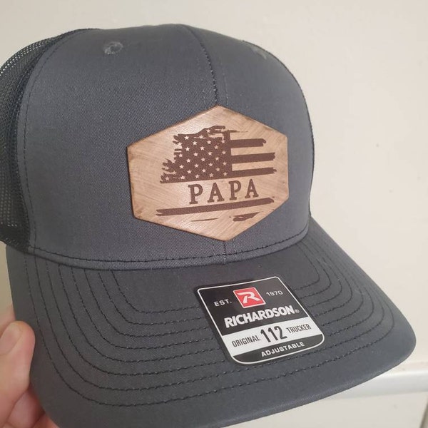 Custom Papa Hat, Grandpa Hat, Dad Hat, American Hat, Pawpaw Hat ...