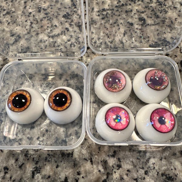 Chronic Art Dolls Resin BJD & Reborn Eyes in Pink or Purple 14mm to 24mm by Lori Nicolls FREE ...