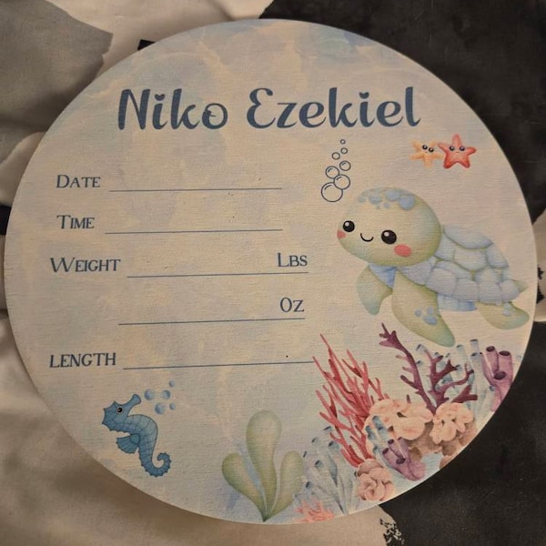 Floral Otter Personalize Baby Girl Wood Birth Stats, Otter Name Sign ...