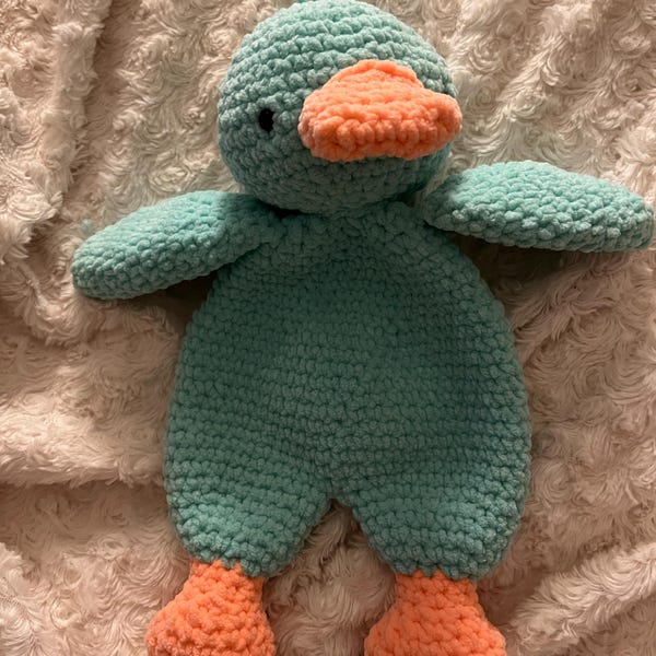 Crochet Duck Snuggler Pattern, Duck Lovey, Comforter Toy, Baby Security ...