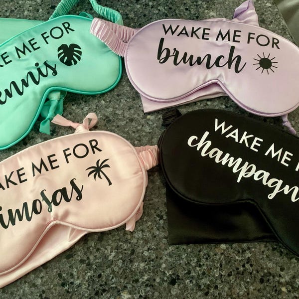 Custom Eye Mask | Personalized Sleep Mask | Wake Me for Brunch | Custom ...