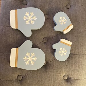 Mitten Wood Cutouts Unfinished DIY Winter Craft Free Standing Gloves ...