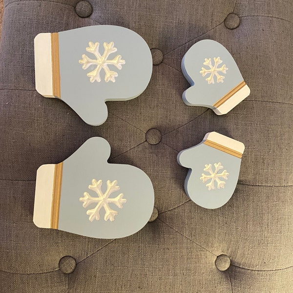 Mitten Wood Cutouts- Unfinished DIY Winter Craft- Free Standing- Gloves ...