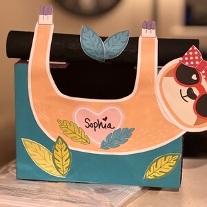 Sloth Printable Box Kit DIY Valentine Box Decor Kit for Valentine's Day ...