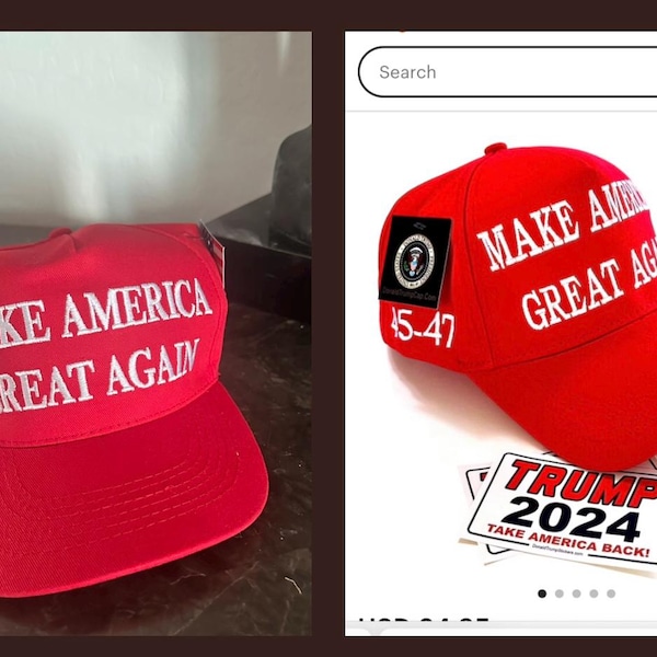 President Trump..official..dark MAGA Hat..never Surrender..+ 2 Decals ...