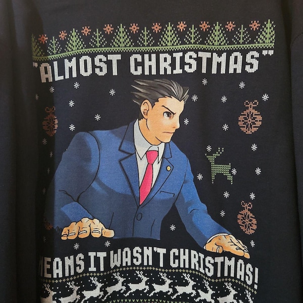 Ace Attorney Ugly Christmas Sweater - Edgeworth Santa December 24th ...