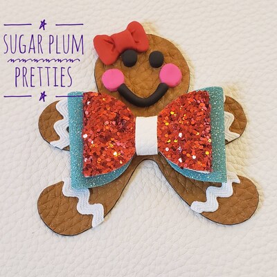 Christmas Gingerbread Bow Template, Christmas Bow SVG, Christmas SVG ...