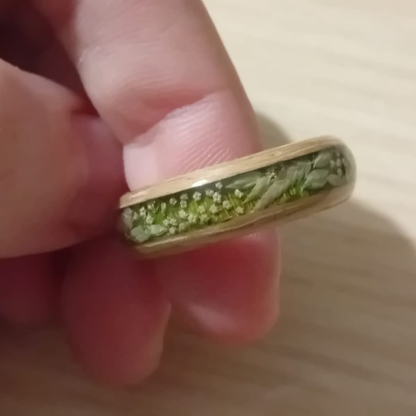 Wood Nature Wedding Rings, Engagement Flower Ring, Light Women Wooden ...