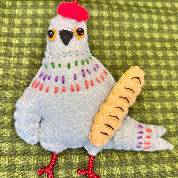 Pedro the Felt Pigeon – PDF Sewing Pattern | Bird Toy With Charms ...