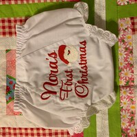 First Christmas Diaper Cover, First Christmas Bloomers, 1st Christmas ...