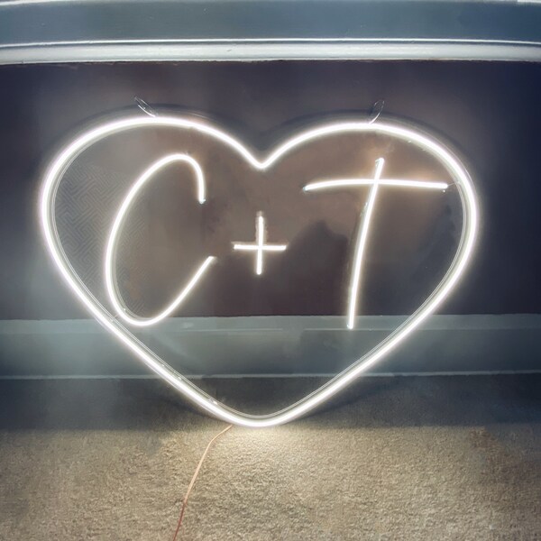 Custom Initials Neon Sign - LED Neon Sign, Wedding Neon Sign - Etsy
