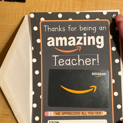 PRINTABLE Amazon Gift Card Holder, Teacher Thank You , Teacher Gift ...