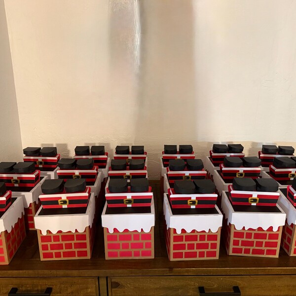 Santa Chimney Gift Box SVG, 3D Holiday Favor Box Pdf, DIY Christmas ...