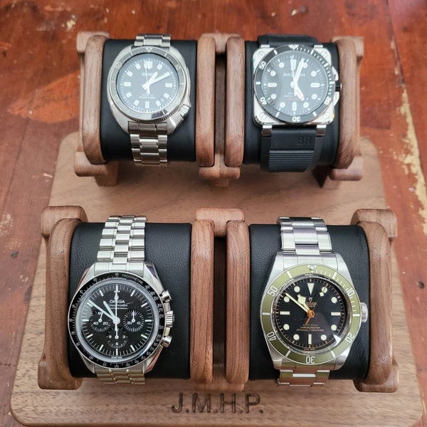 Mahogany Wood Watch Stand for Three Watches, Watch Display Watch ...