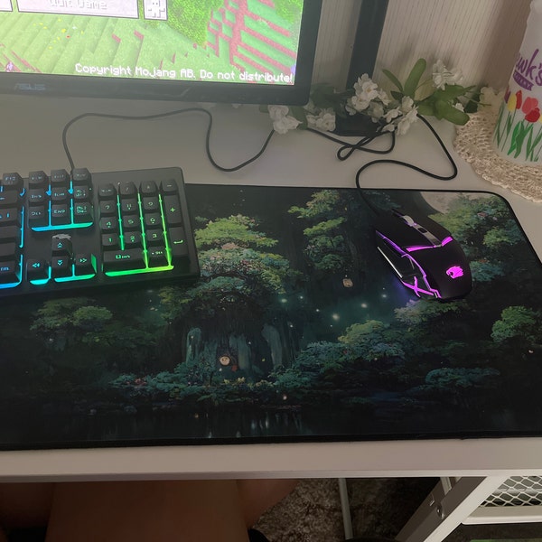 Ghibli Inspired Magical Forest Desk Mat Mousepad for Gamers - Etsy