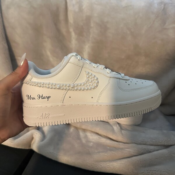 Bridal Air Force 1 Luxury Embroidered Sneakers Bridal Shoes Wedding ...