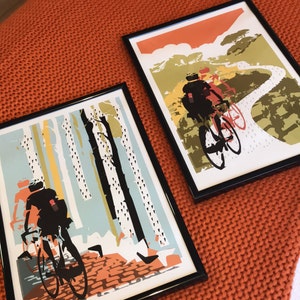 Cycling Print Set of 2 Cycling Prints Prints for Cyclists | Etsy UK