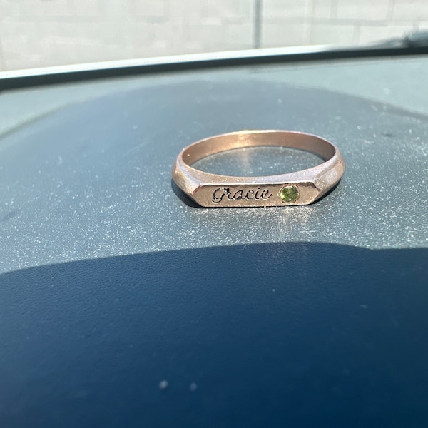 Engraved Bar Ring by Caitlyn Minimalist • Custom Signet Name Ring ...