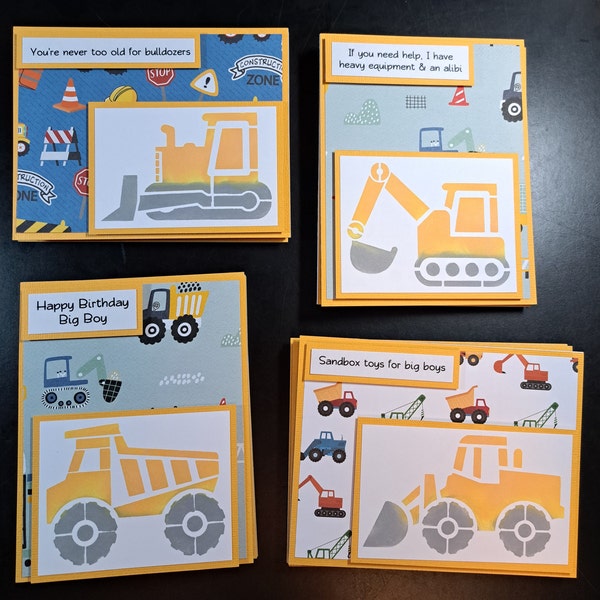 Construction Stencil Bundle, Dump Truck, Bulldozer, Excavator, Front ...