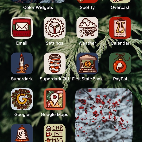Christmas MAIN PACK - Hand Drawn IOS14 App Icons Bundle, IOS18 App ...