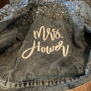 Embroidered Pearl Bride Jean Jacket - Etsy