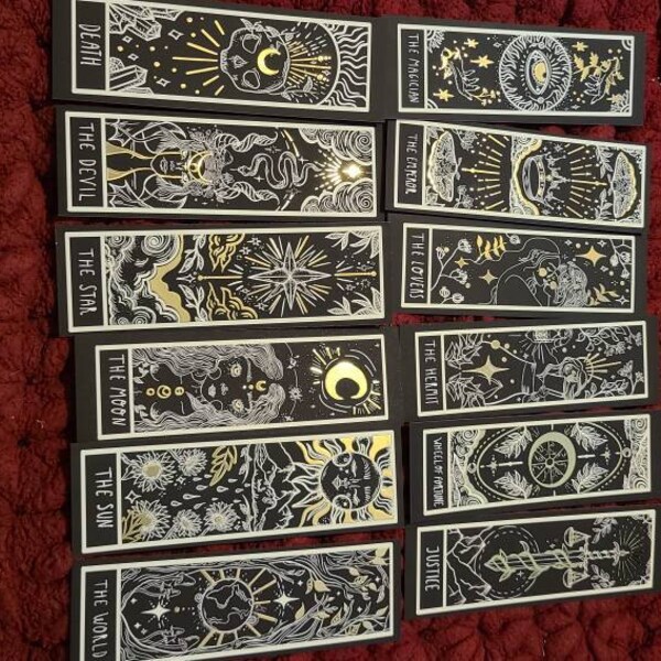 Tarot Justice and the Hermit GOLD FOIL Bookmark, Justice Bookmark ...