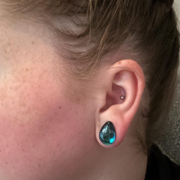 Single Flare Honeydew Glass Plugs 8g, 6g, 4g, 2g 6mm, 1g 7mm, 0g, 00g 10mm, 1/2, 9/16, 5/8 sold ...