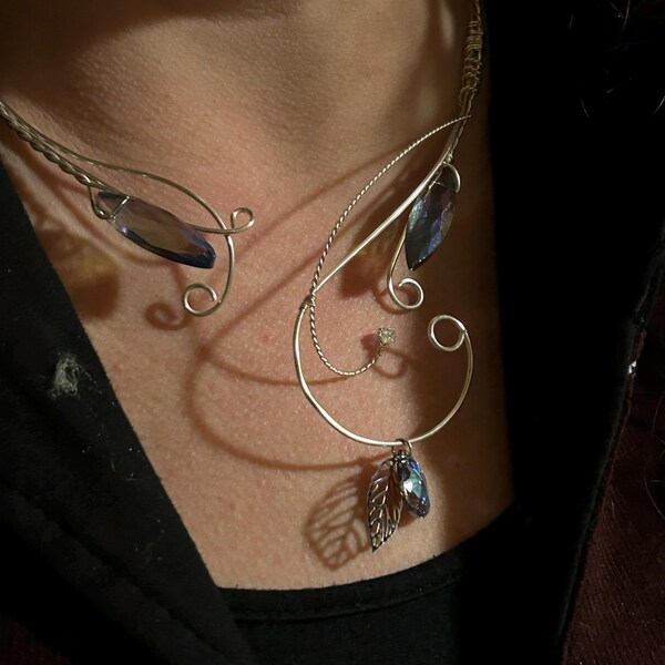Elven Necklace , Torc , Renaissance Torque Necklace , Silver Elvish ...