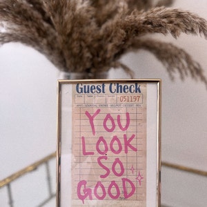 Guest Check Print Trendy Wall Art Guest Check Poster Retro - Etsy Canada