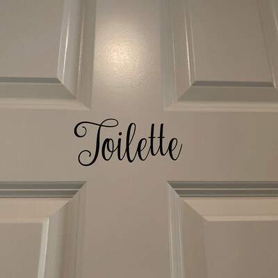 Toilette Vinyl Decal Sticker Bathroom Door Sign Restroom Toilet - Etsy