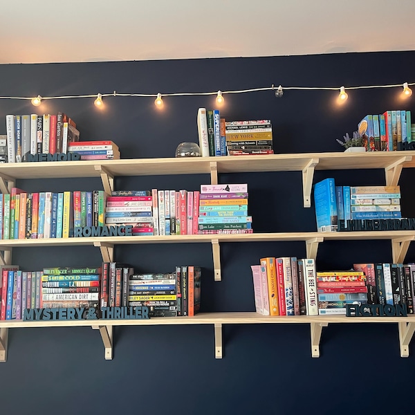 Book Trope Sign, Book Genre Sign, Shelf Sign, Shelf Decor, Bookish ...