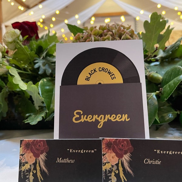 Music Record Wedding Table Numbers, Vinyl Record Wedding Table Signs ...
