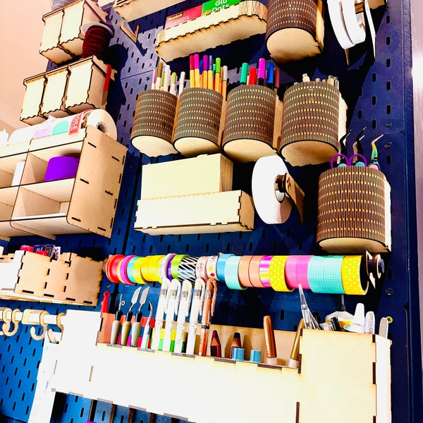 68 Pegboard Accessories Bundle,full Bundle Pegboard,wooden Pegboard ...