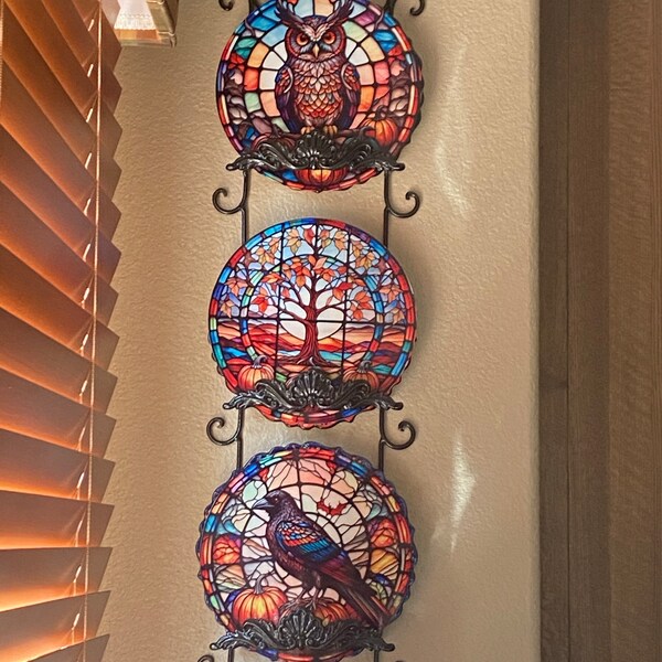 Fall Front Porch Leaner, Fall Decor, Cheetah Door Hanger, Fall Welcome ...