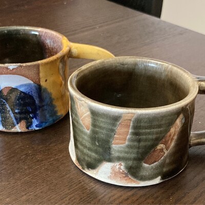 Pair of Stoneware Espresso Cups - Etsy