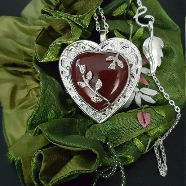 Red Agate Chakra Music Box Locket, Music Box Locket, Music Box Pendant ...