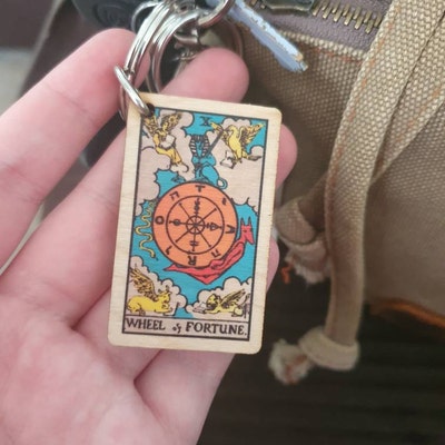 Wheel of Fortune Tarot Card Keychain Wheel of Fortune Gift - Etsy