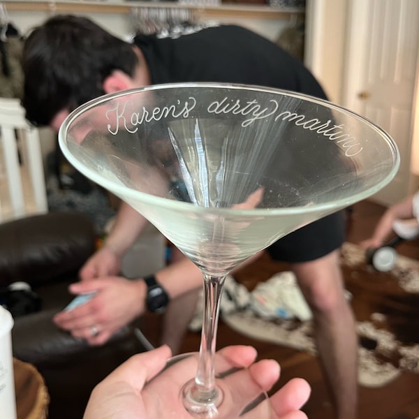 Calligraphy Engraved Martini Glass Personalized Housewarming Gift New ...