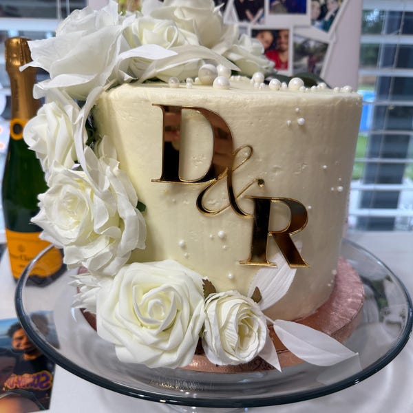 Personalized Wedding Cake Letters – Custom Acrylic Monogram – Elegant ...
