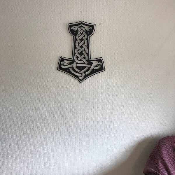 Thor Hammer Metal Wall Art: Mjolnir Wall Hanging - Norse Viking Decor ...