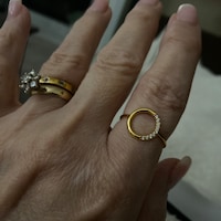 Pave Open Circle Ring by Caitlynminimalist Gold Karma Ring Geometric Minimalist Ring Promise ...