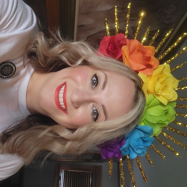 Rainbow Spike Flower Crown Gay Pride Love Wins LGBTQ Floral Crown ...