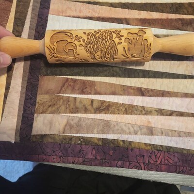 Embossed Rolling Pin Magic Swirles Pattern Engraved Embossing Rolling ...