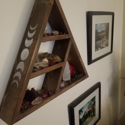 Triangle Altar Shelf With Moon Phases - Etsy
