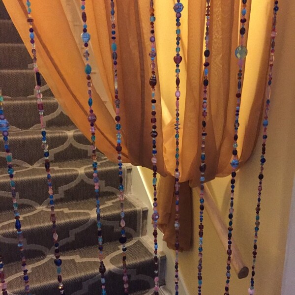 Colorful Bohemian Unique Hand-made Beaded Valance for Your Bathroom - Etsy