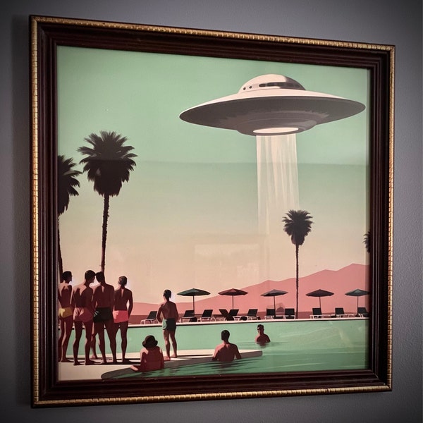 UFO Art, Retro Sci-fi Art, Vintage 1950's Inspired - Space Cowboy ...