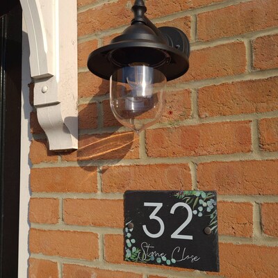 Rustic Slate House Sign Door Number Plaque - Etsy