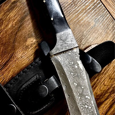 COPPER DAMASCUS HANDMADE Knife Copper Bobcat Hunting Knife Exotic Rose ...